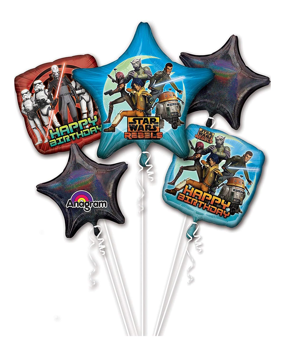 star wars rebels happy foil bouquet balloons pinata ld1 | Viva Party