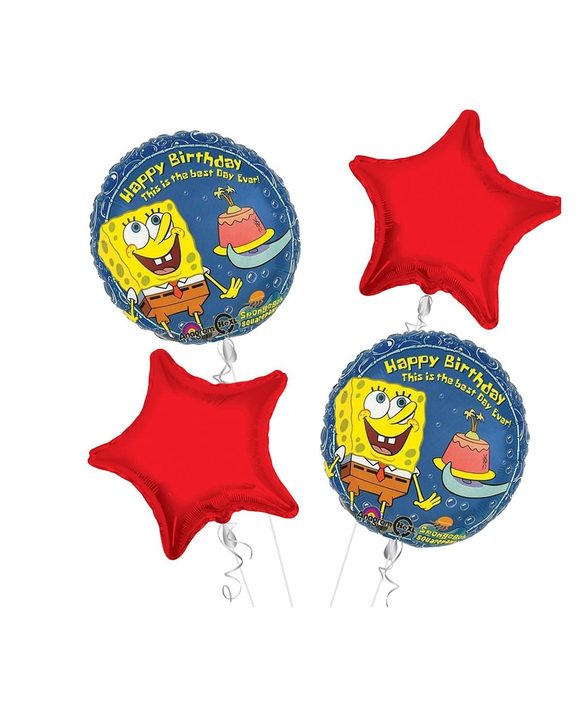 spongebob happy balloon bouquet 4pc pinata lbd | Viva Party