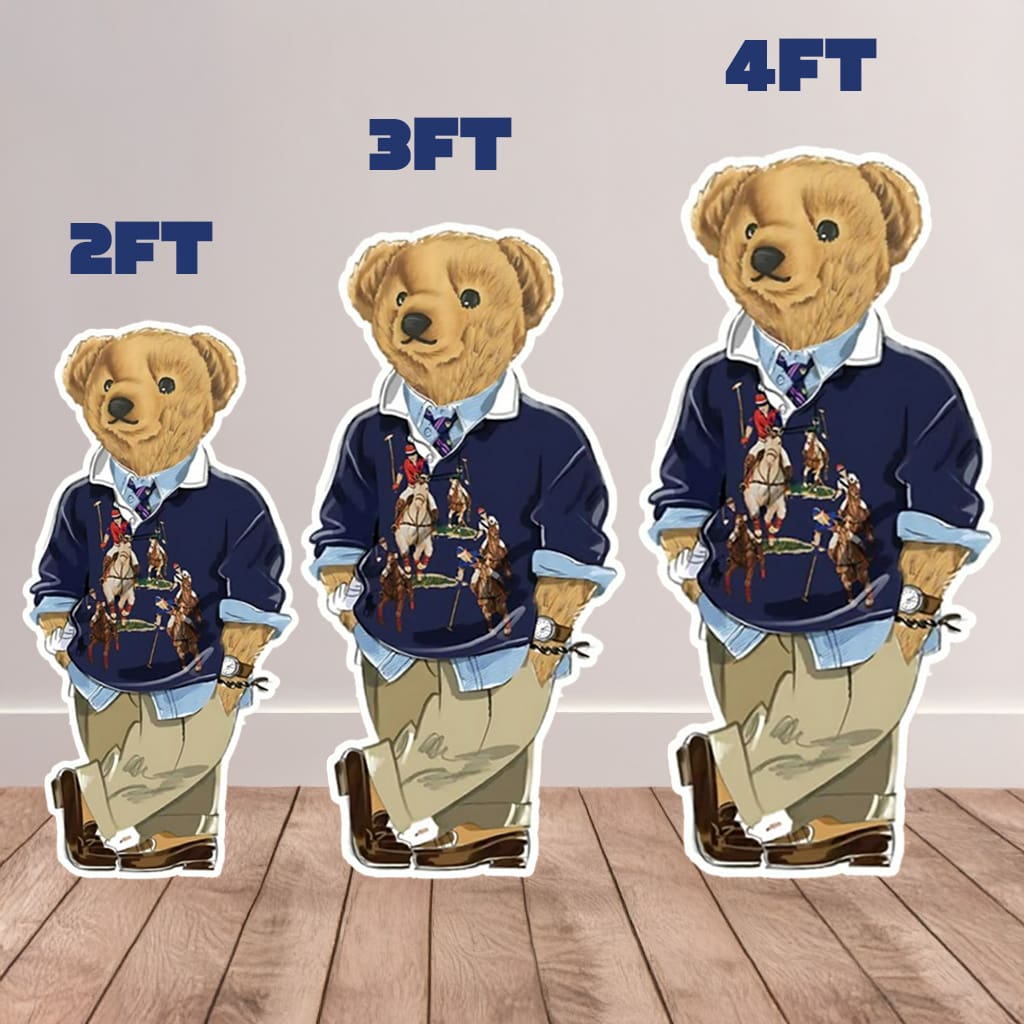 Pioneering Preppy Polo Bear Standing Cardboard Cutout - Viva Party